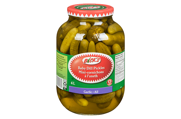 Bicks Whole Dill Pickles w Garlic 2x4L