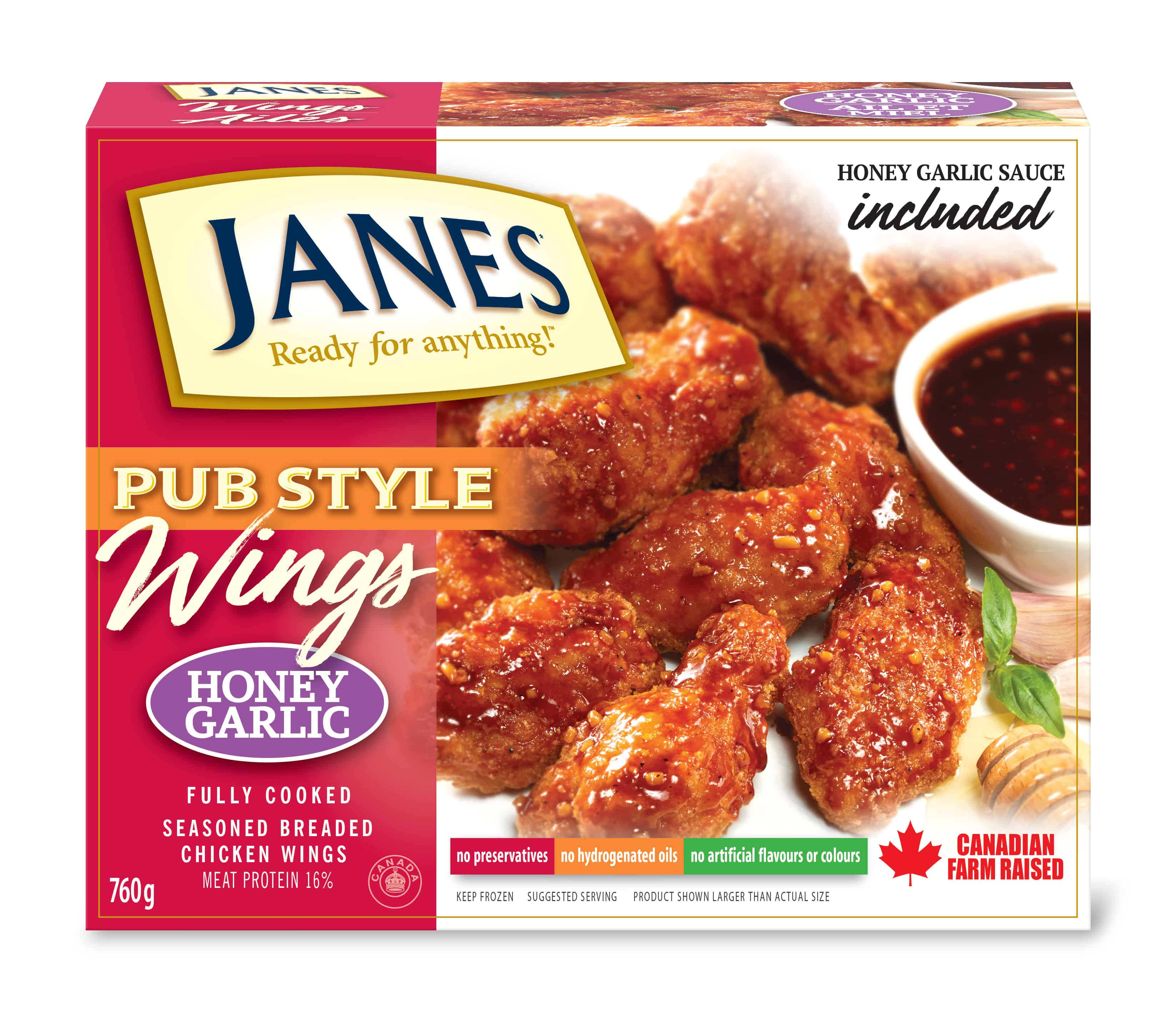 Janes Chicken Wings - Pub Honey Garlic 6x760gr